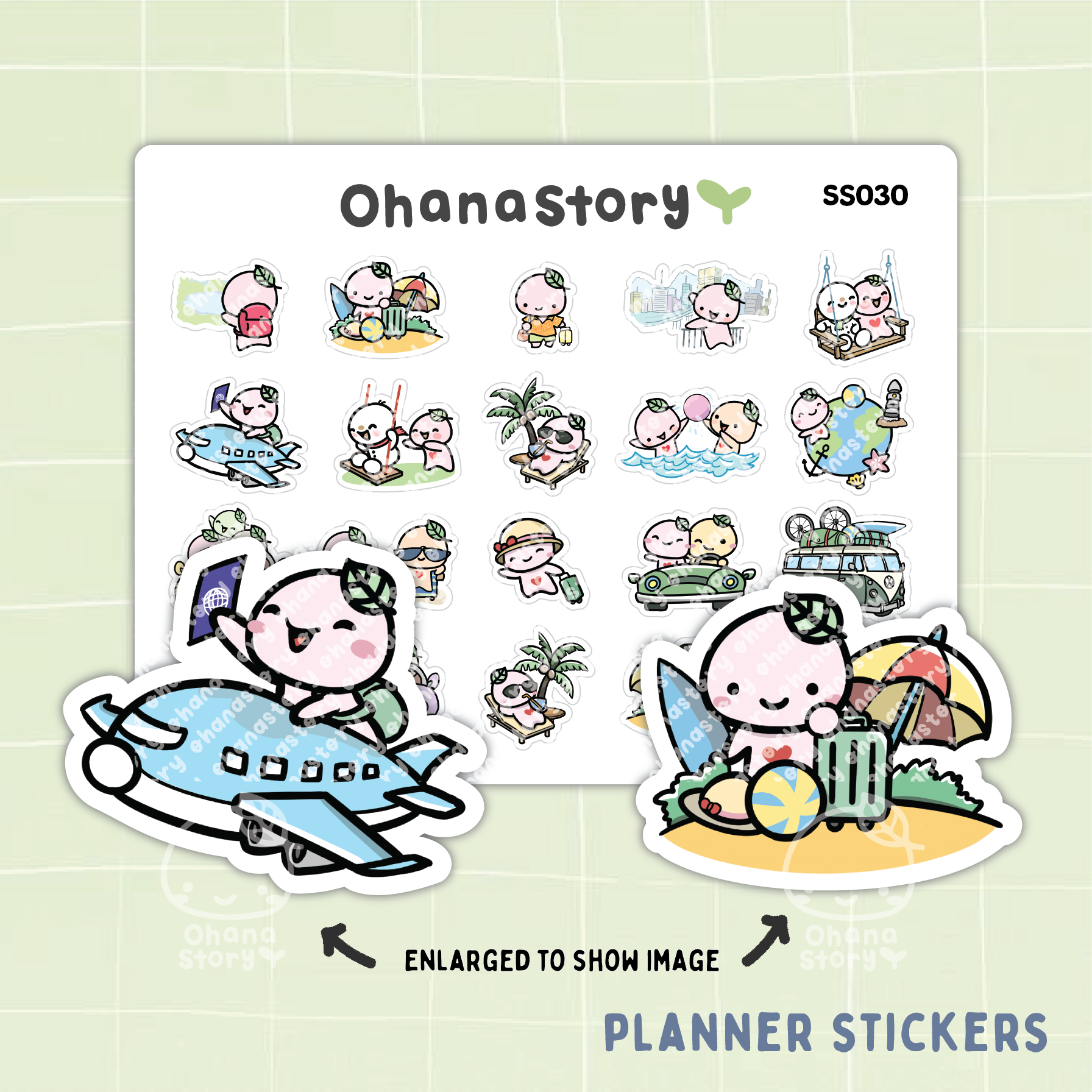SS030 | Vacation Small Deco Icon Stickers Sheet – Ohana Story Co.